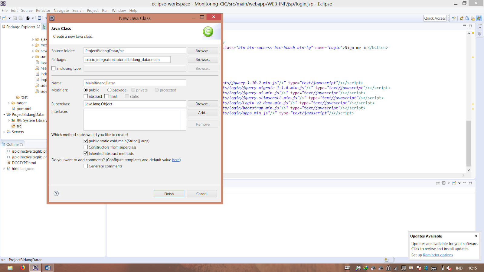 Tutorial Java - Mengenal Workspace, Project dan Class (Part1)