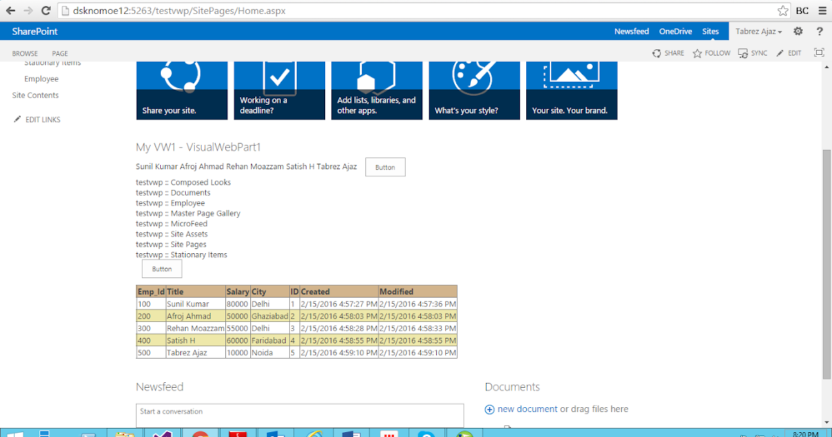 .Net + SharePoint 2013 Tutorials: Grid View Binding with SharePoint Lists