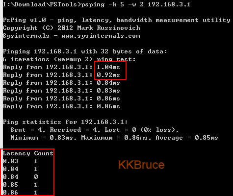 KingKong Bruce記事: 免費IP,ICMP,TCP及頻寬測試的好工具PsPing
