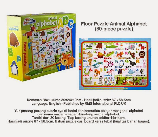 Planet Bayi: Grafix Floor Puzzle Animal Alphabet (30-piece puzzle) (130k)