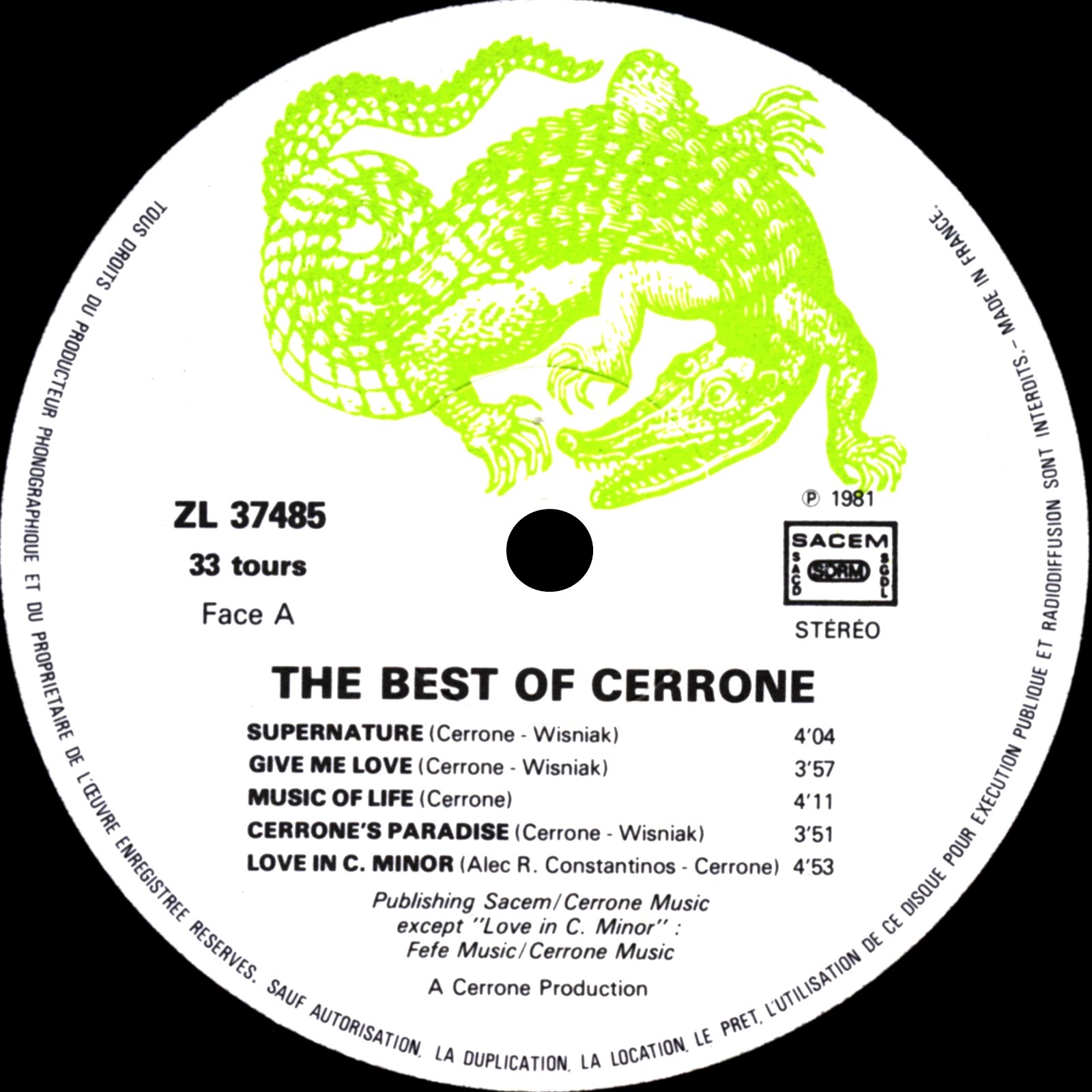 МИР ГРАМПЛАСТИНОК: CERRONE. 1981 - THE BEST OF CERRONE. LP (FRANCE ...