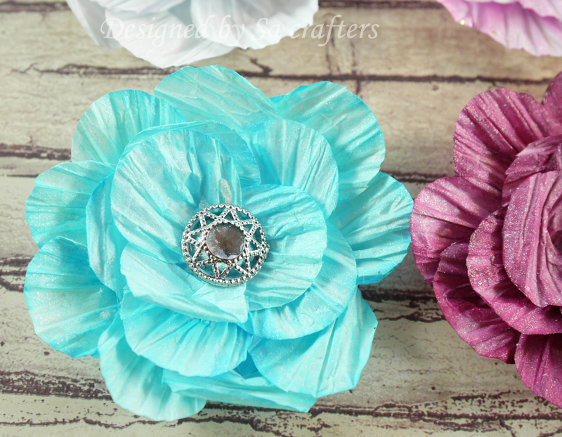 SaCrafters: Twisted paper cord flowers