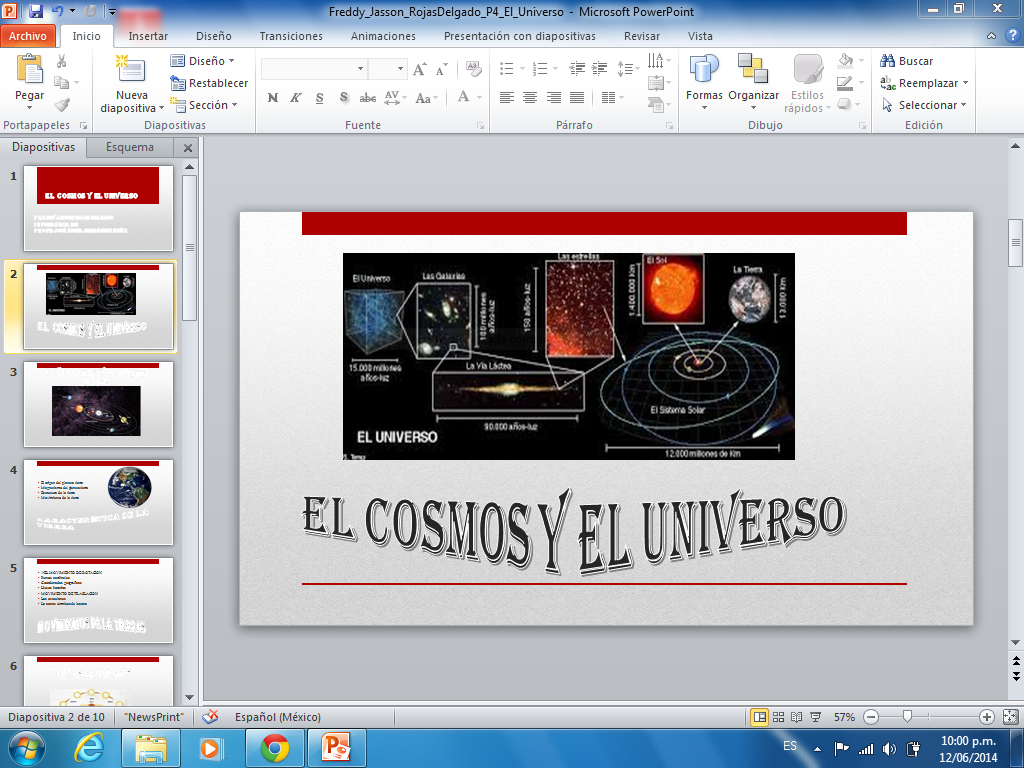 Portafolio de Evidencias.: PowerPoint-Ejercicio-05-El Universo