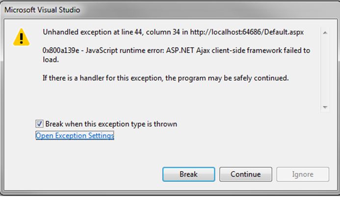 DotNet technical blog: Telerik ASP.NET Ajax client-side framework failed to load