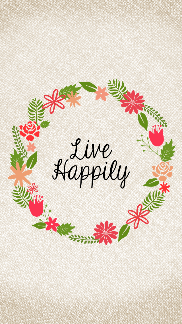 Free "Live Happily" wallpaper — Curly Made