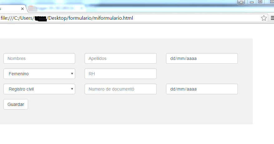 EN SECUENCIA: Formulario Sencillo con Bootstrap