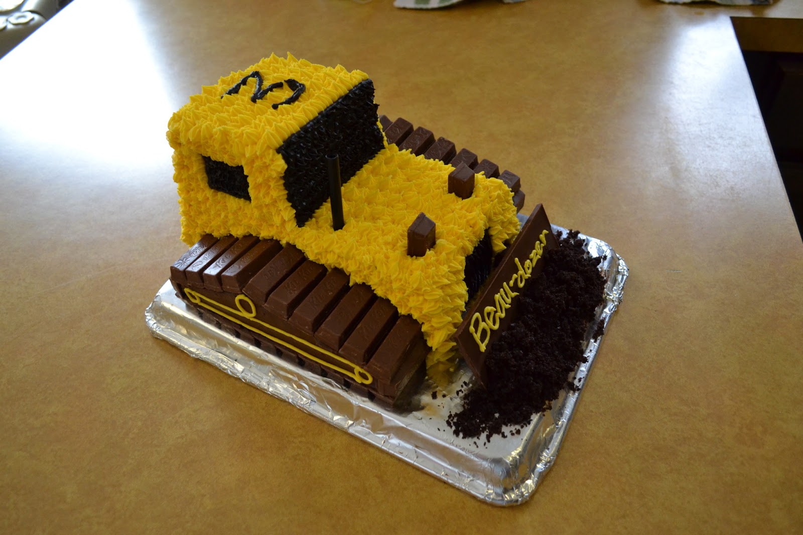 School of Natalie: Bulldozer Cake with Kit-Kats