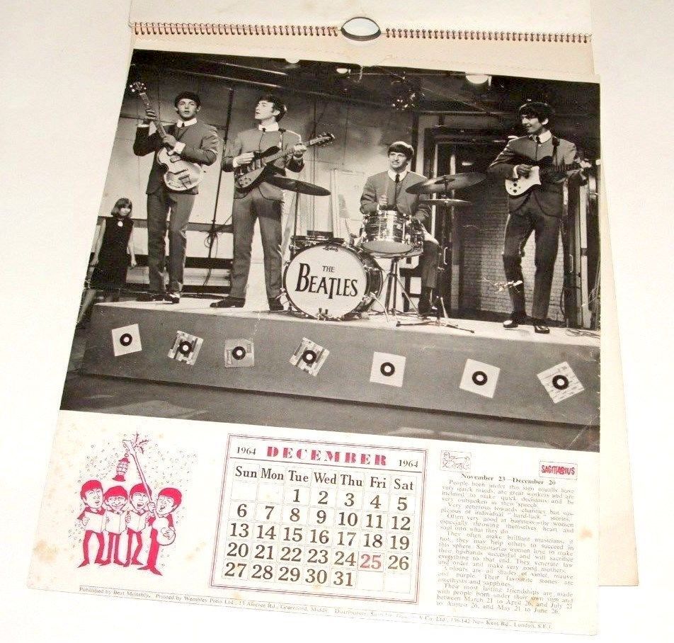Vintage Beatles 1964 calendar