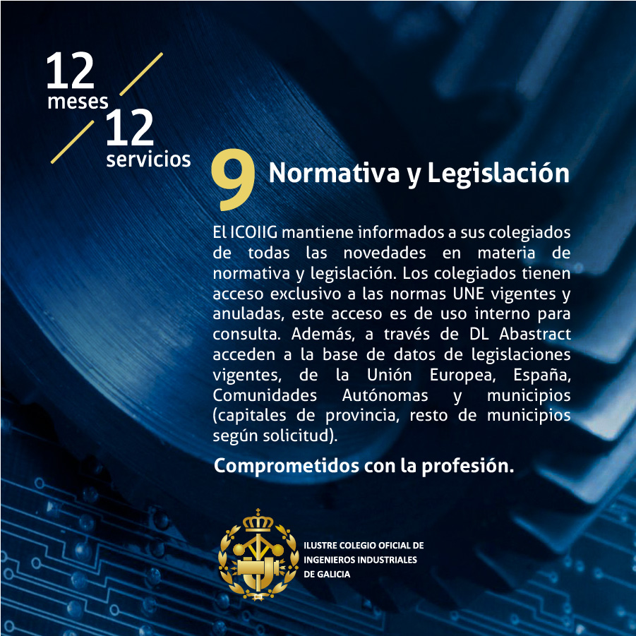 Noticias ICOIIG: 12 meses / 12 servicios: Normativa y legislación