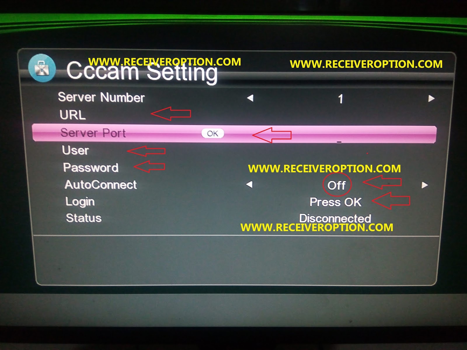 STAR TREK MODEL 1818 HD RECEIVER CCCAM OPTION - How To Enter Biss key ...