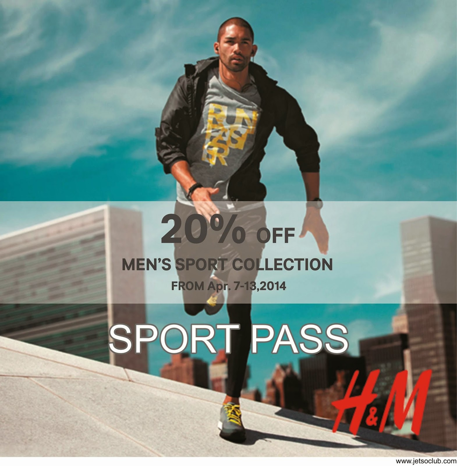 H&M：Men's Sport collection - 20% off（至13/4） ( Jetso Club 著數俱樂部 )