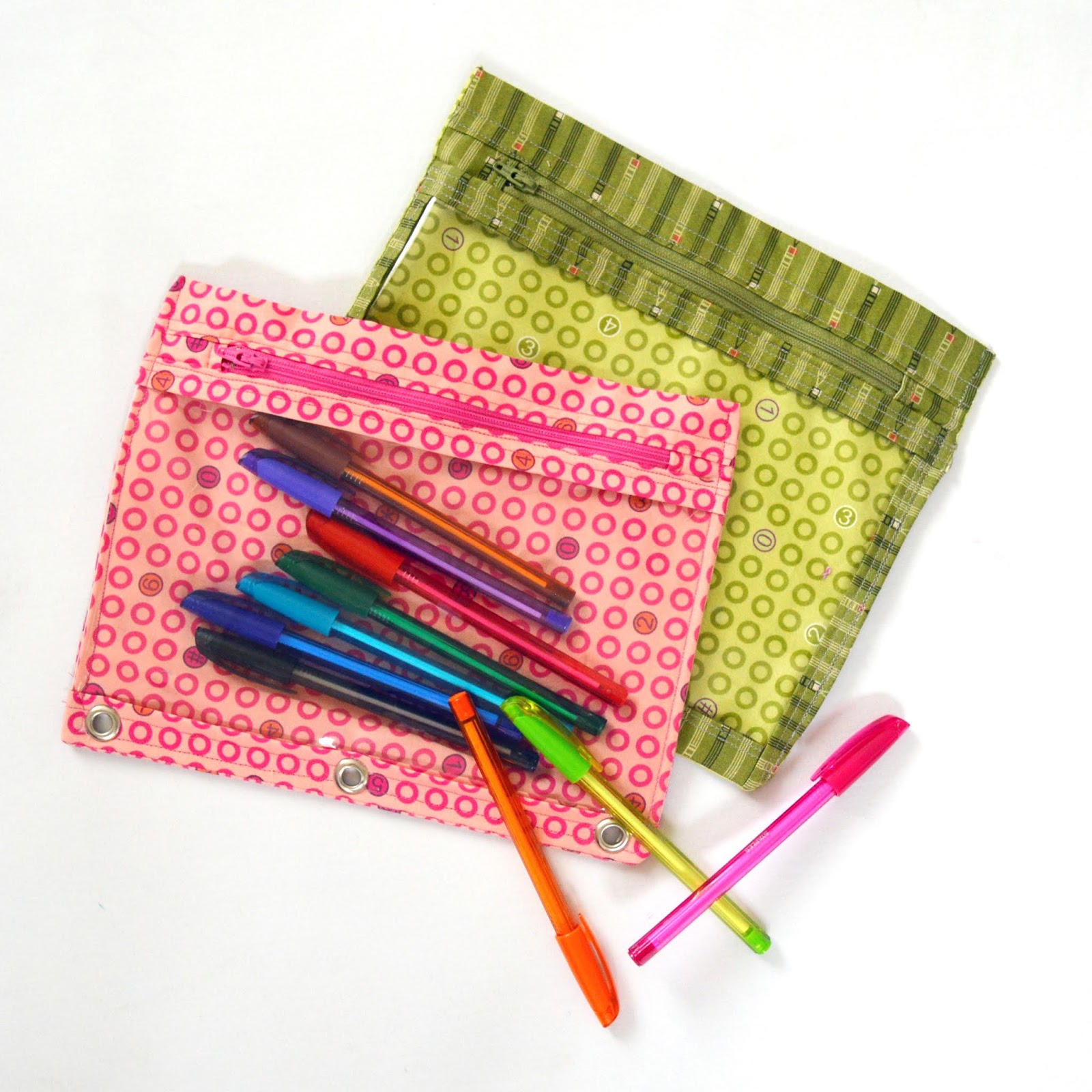 Inspired by Fabric: Back to School: Window Zipper Pouches