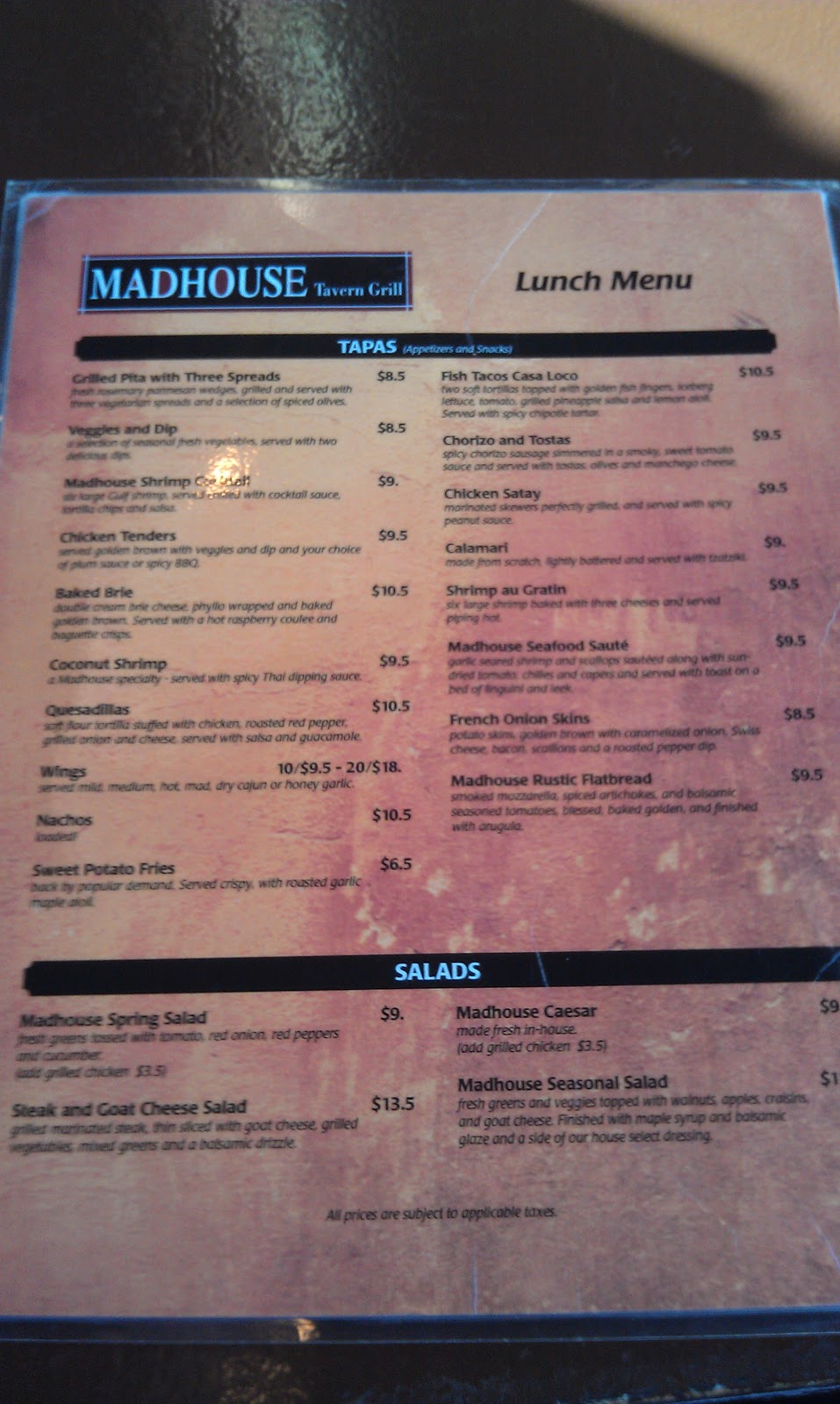 Peachgirl's food diary: Madhouse Tavern - Thunder Bay