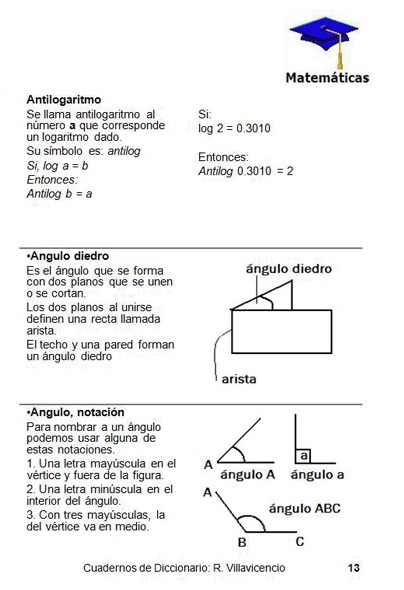 DICCIONARIO DE MATEMÁTICAS