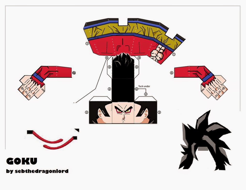 paper crafts: GOKU SSJ4 PAPERCRAFT