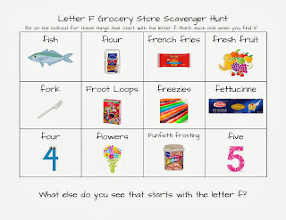 Plain Jane Prairie Girl: Letter F Grocery Store Scavenger Hunt