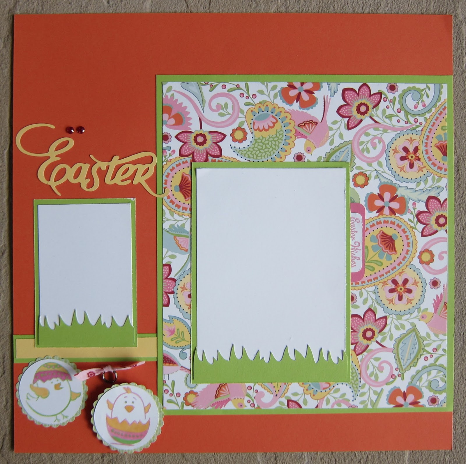 Scrapi Traci: Chantilly "Easter" Layout and Monogrammed Tag
