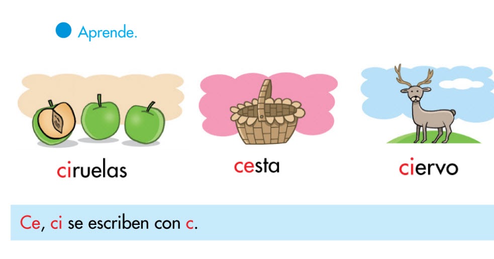 1º DE PRIMARIA CEIP ELVIRA LINDO: PALABRAS CON "CE, CI" Y CON "ZA, ZO, ZU"