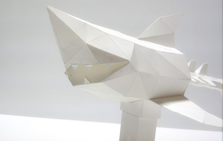 Half Bone Shark Papercraft | Paperized Crafts