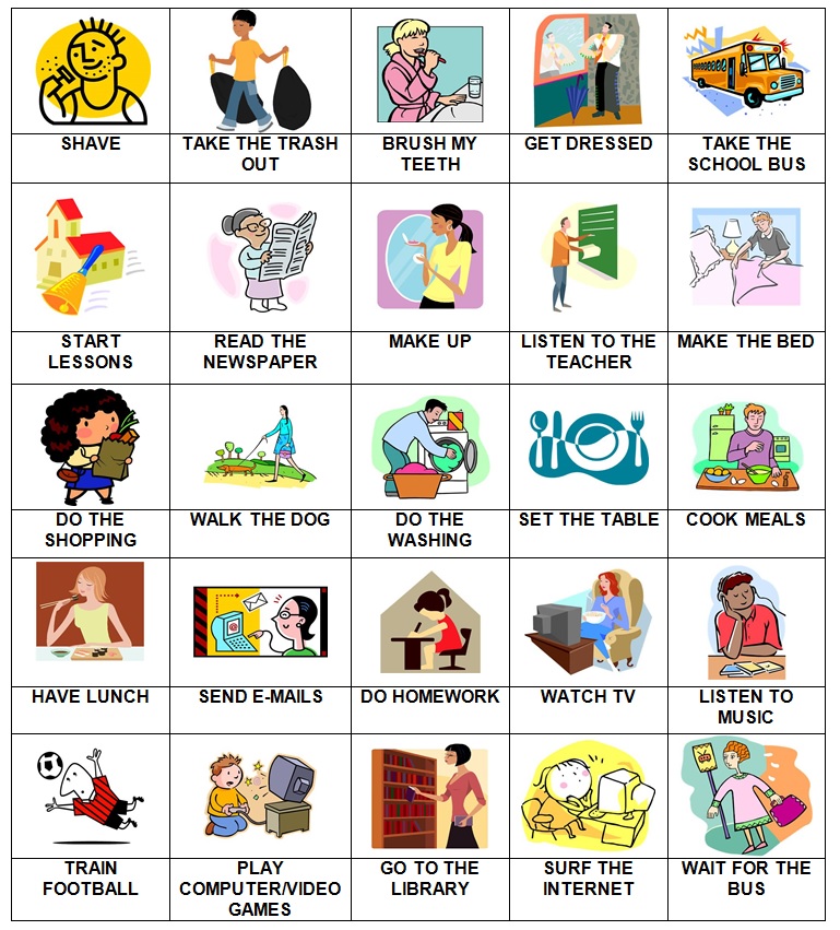 English Class: VOCABULARY STAGE 2 DAILY ROUTINES