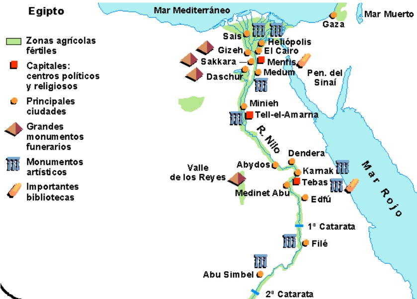 Características Del Antiguo Egipto Mapa