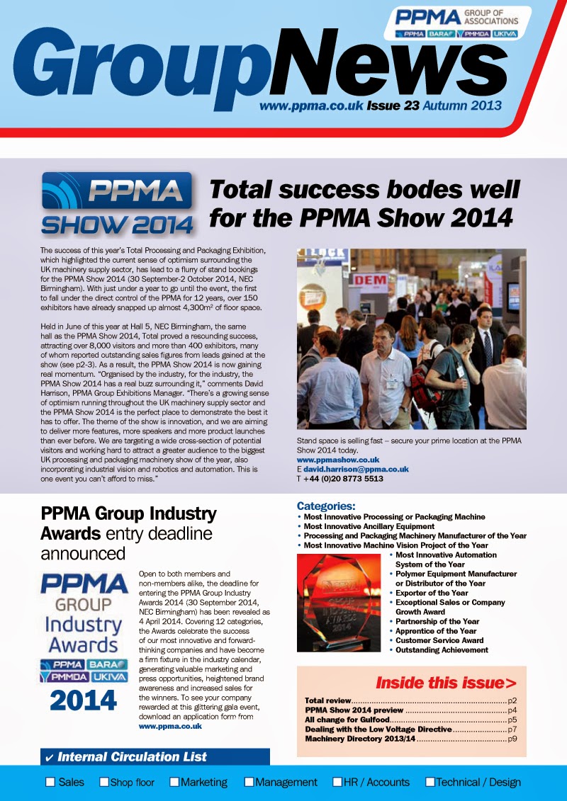 Lunatrix Design: Trade newsletter design for PPMA Group