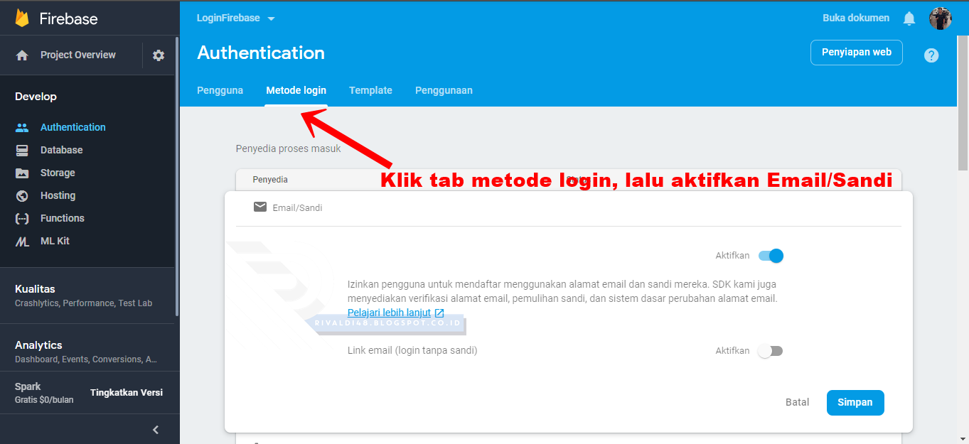 Tutorial Login, Register dan Forgot Password dengan Firebase - Android Studio - Rivaldi 48