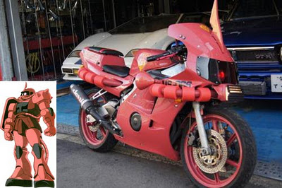 Mobile Suit Gundam inspired motorbikes