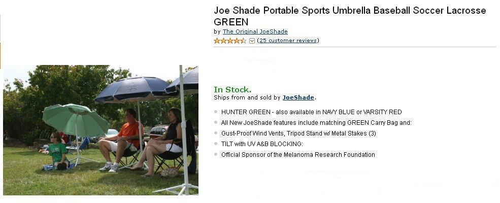 Beach Umbrella Review: Beach Umbrella : Joe Shade Portable Sports
