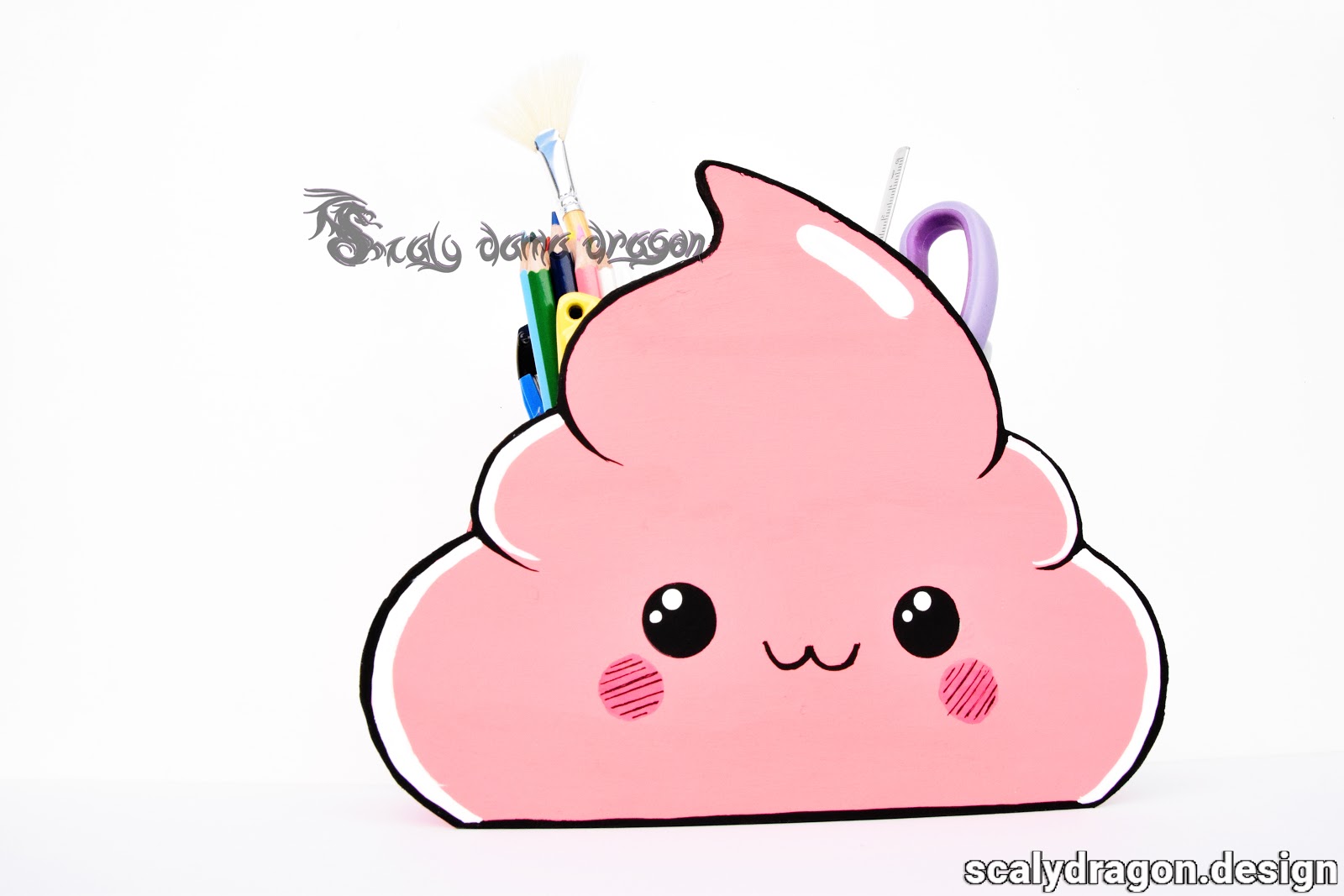 Organizador Kawaii caca emojin para escritorio DIY | Mil ideas Scaly ...