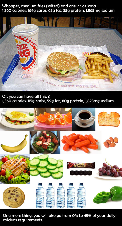 Anywhere Fitness PT : A Visual Comparison of Calories in Food
