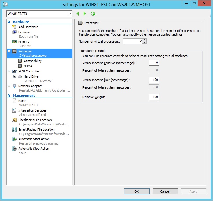Hyper V Performance Virtual Processor Scheduling Priority