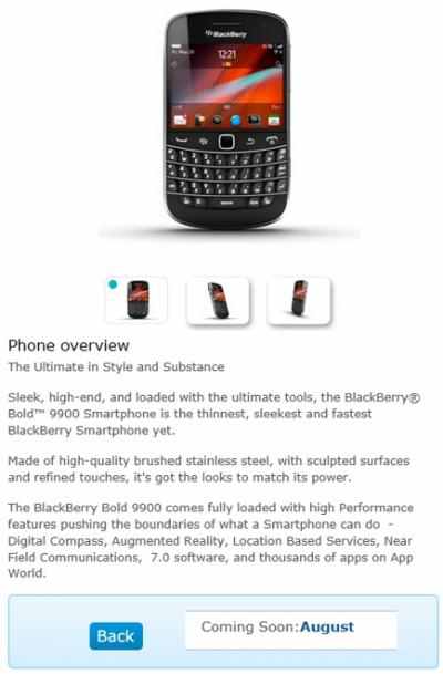 BlackBerry Bold Touch 9900 shows up at O2 UK