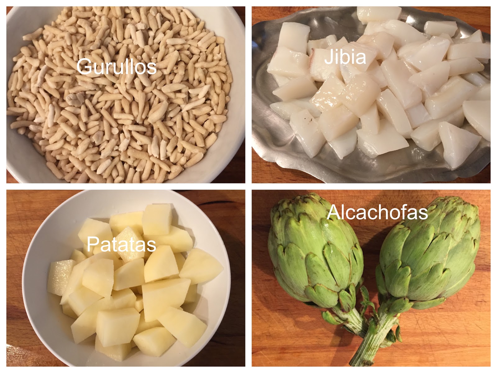 AJOBLANCOBLOG: Gurullos con Jibia, comida típica de Almería