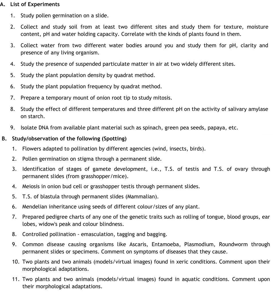 CBSE Syllabus for Class 12 Biology