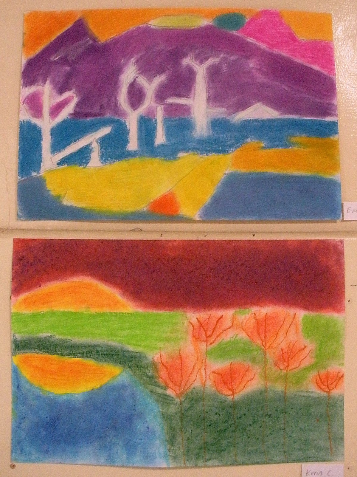 chucks, crayons, and a little creativity : Wolf Kahn Inspired Landscapes