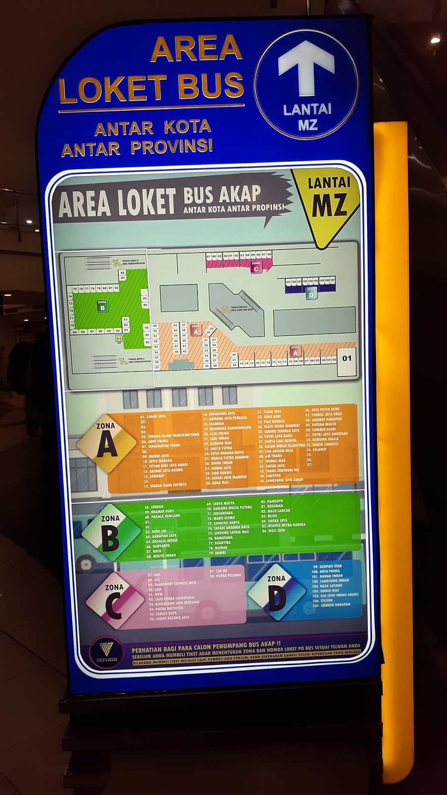 Myspaceblog: Denah Loket Bus di Terminal Pulo Gebang