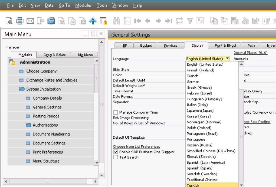 Alterar o Idioma SAP Business One
