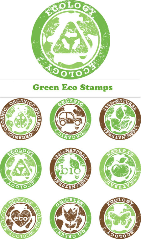Quality Graphic Resources: Green Ecology Stamps