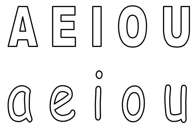 Vogais grandes de EVA com moldes - SÓ ESCOLA