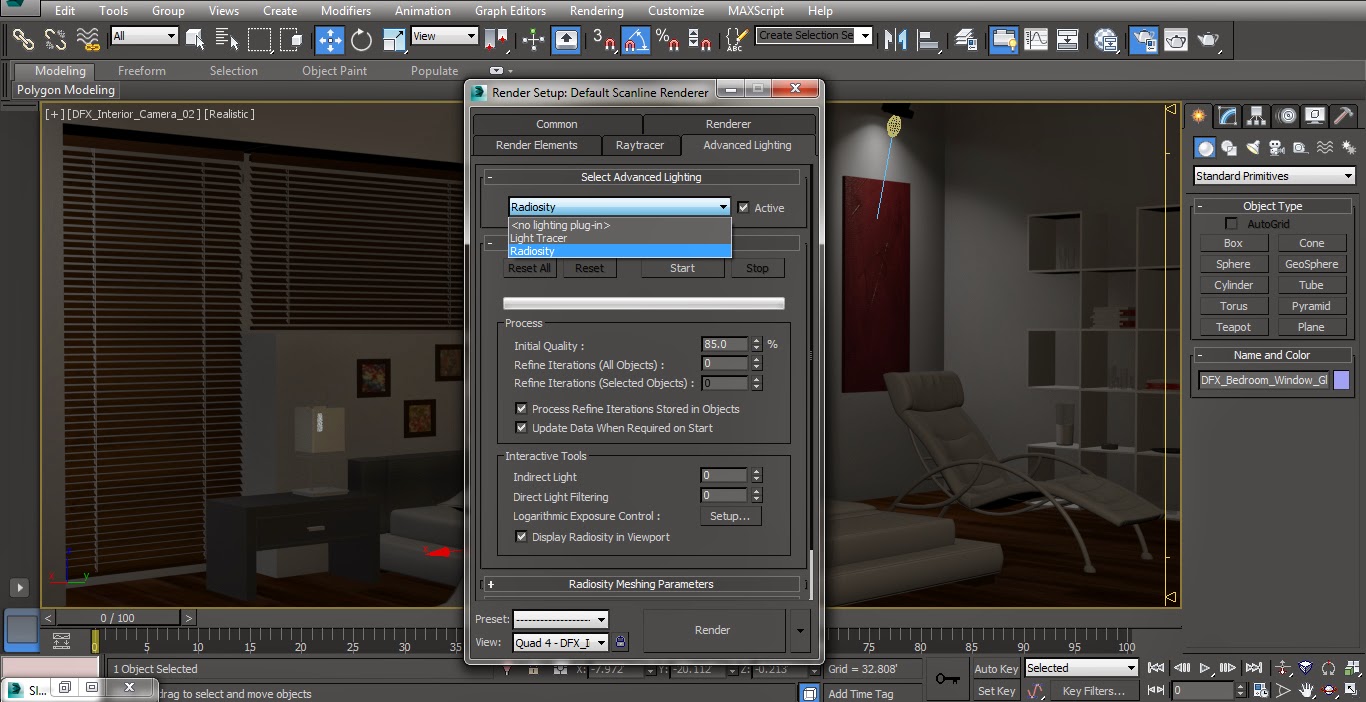Interior Lighting Using Radiosity | DFX-ology