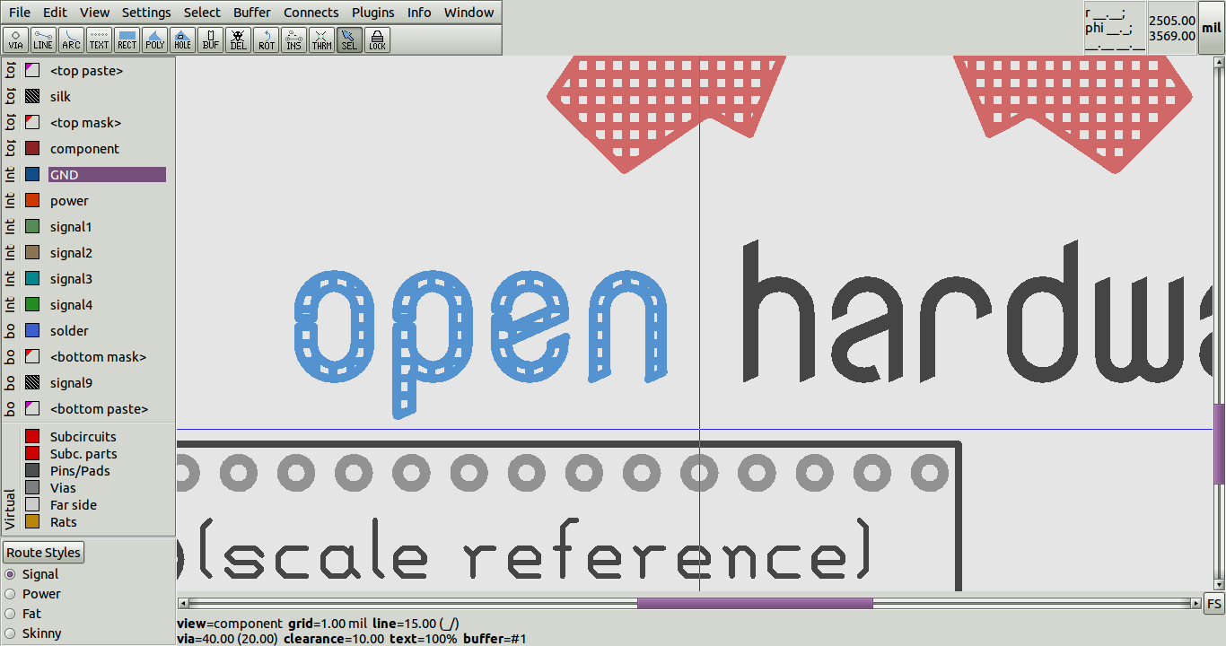 blog de VK5HSE: PolyHatch command for cross hatching polygons in pcb-rnd