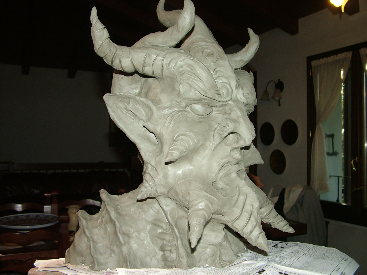 Buy clay statues - Statue in creta - Hand made: Devil Diavolo