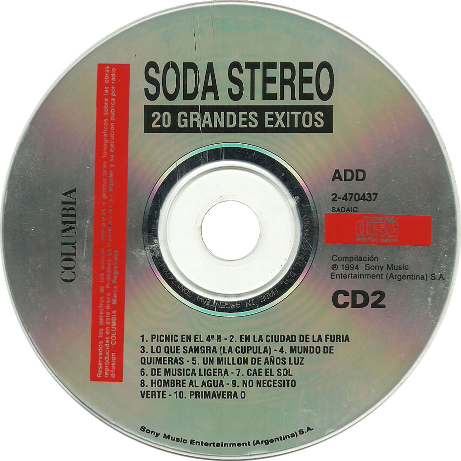 DJ CHARS ROCK ARGENTINO: SODA STEREO - 20 GRANDES EXITOS (1994) BY DJ FREZH