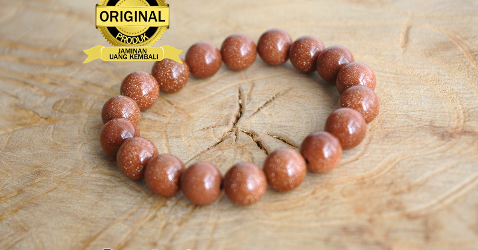 Gelang Batu Pasir Emas Asli untuk Pria dan Wanita 10 mm