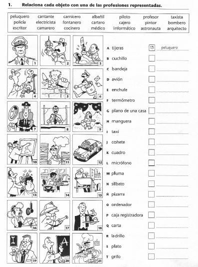 INICIACION AL ESPAÑOL : APRENDO VOCABULARIO LAS PROFESIONES
