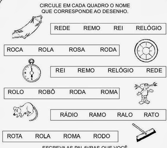 Pedagogas da paz: Atividades Famílias Silábicas R - RA RE RI RO RU