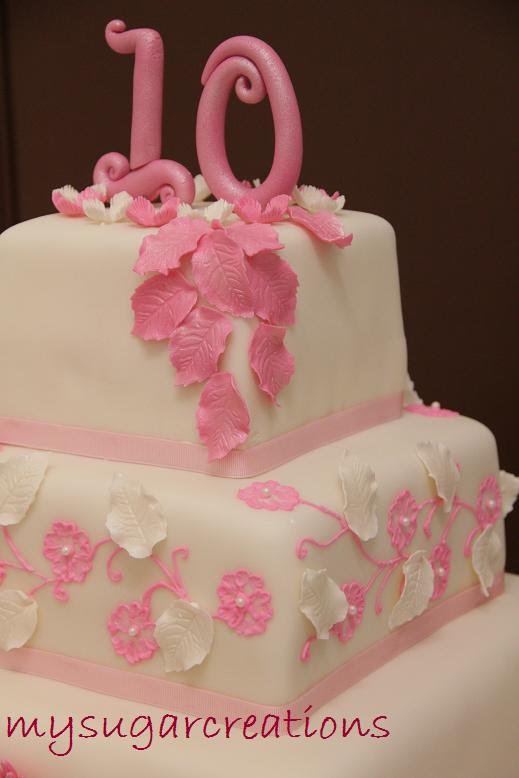 My Sugar Creations 001943746 M Pink 10th Wedding Anniversary Cake My Sugar Creations 001943746 M Pink 10th Wedding Anniversary Cake