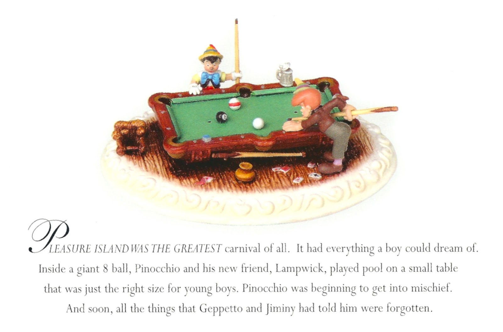 My Favorite Disney Postcards: Porcelain Pinocchio and Lampwick Playing Pool