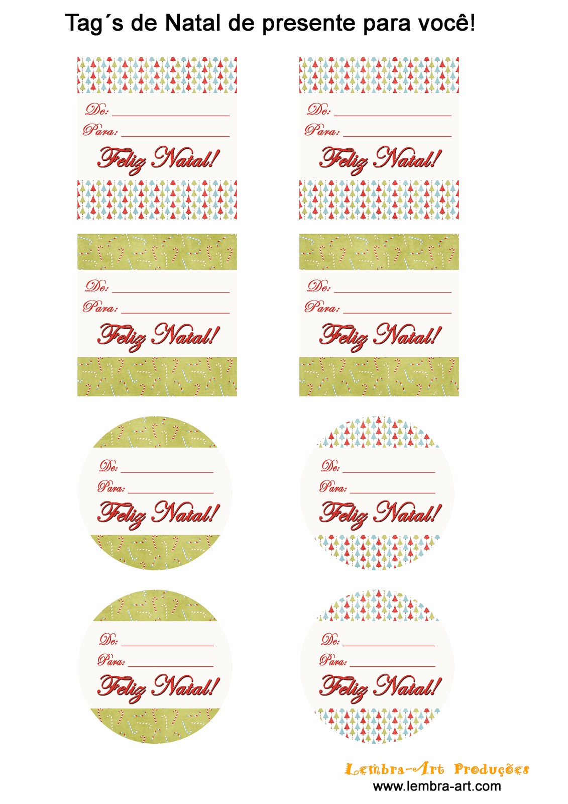 Lembra-Art Produções: Tag de natal - free